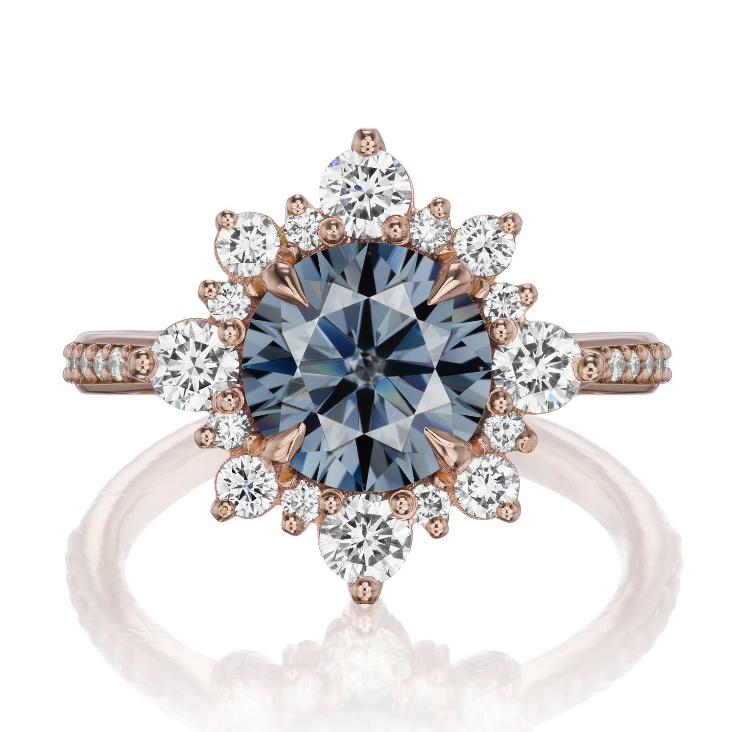 Reyna | Grey Moissanite Ring (2.52ctw+) | Kristin Coffin Jewelry